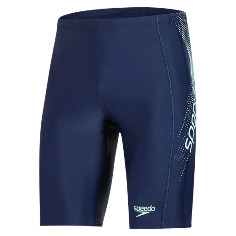 Speedo Mens Sports Logo Jammers (Navy/Green) | Sportpursuit.com