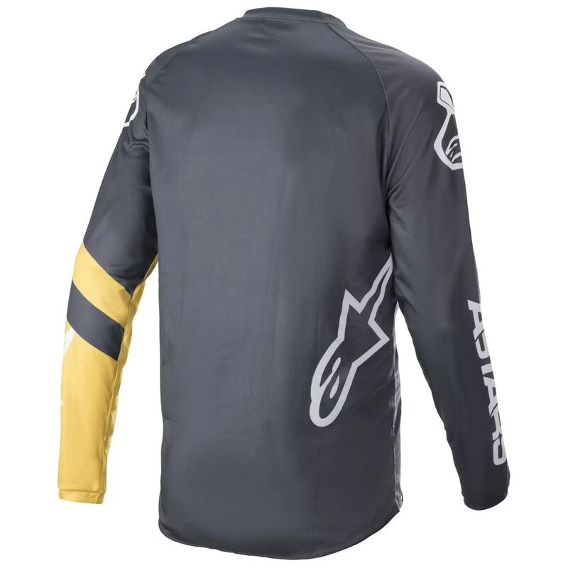 Alpinestars Mens Racer V3 Long Sleeve Jersey (Anthracite/Sulphur Yello