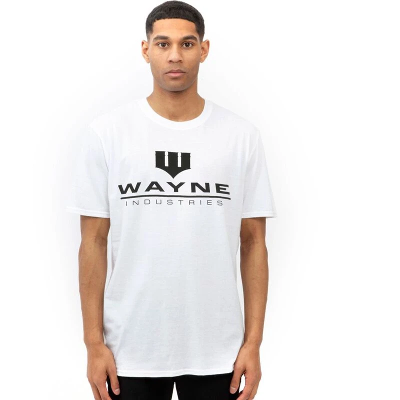 DC Comics Mens Wayne Logo T-Shirt (White) | Sportpursuit.com