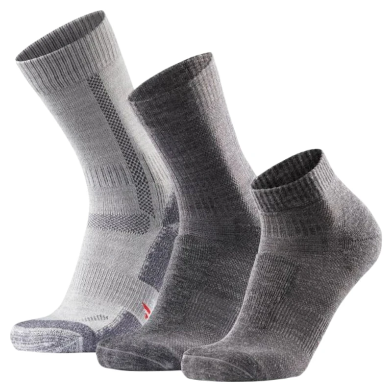 Danish Endurance Hiking Socks Merino Blend 3 Pack Socks (Grey) | Sport