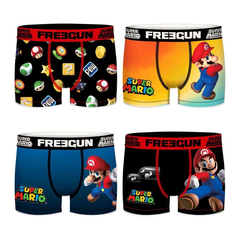 Freegun Mens Super Mario Bros Underwear (Black/Yellow) | Sportpursuit.