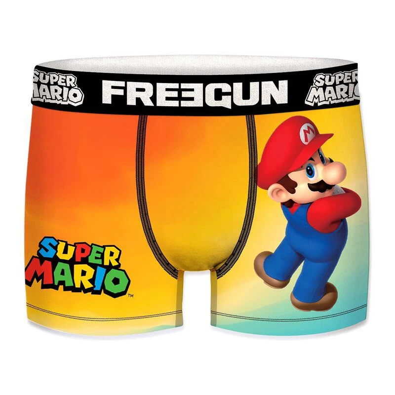 Freegun Mens Super Mario Bros Underwear (Black/Yellow) | Sportpursuit.