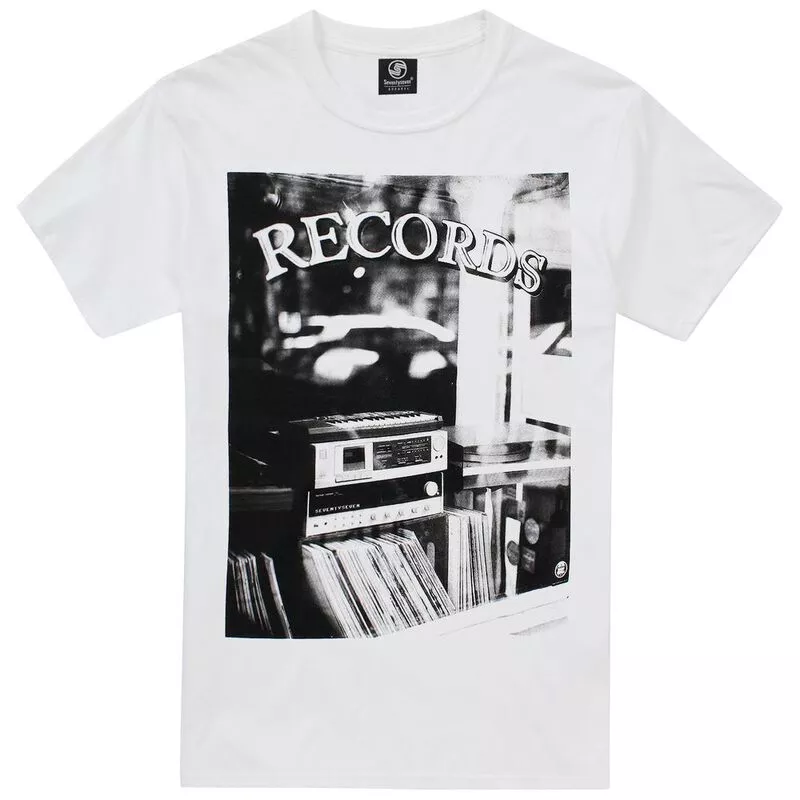SeventySeven Mens Record Store T-Shirt (White) | Sportpursuit.com