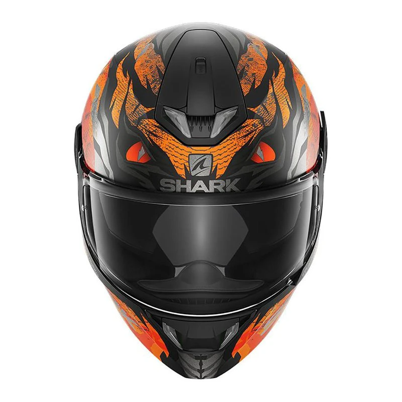Shark Casco de moto D-Skwal 2 Yamaha Mat (Plata/Negro/Naranja) | priva