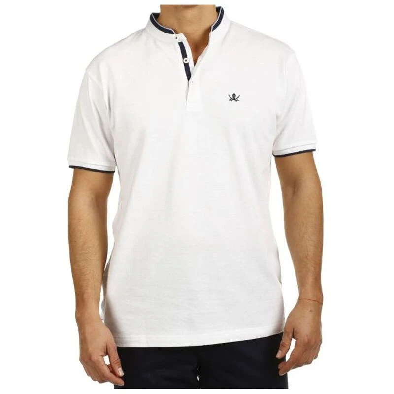 The Time of Bocha Mens NV1P2 Round Neck Polo Shirt (White) | Sportpurs