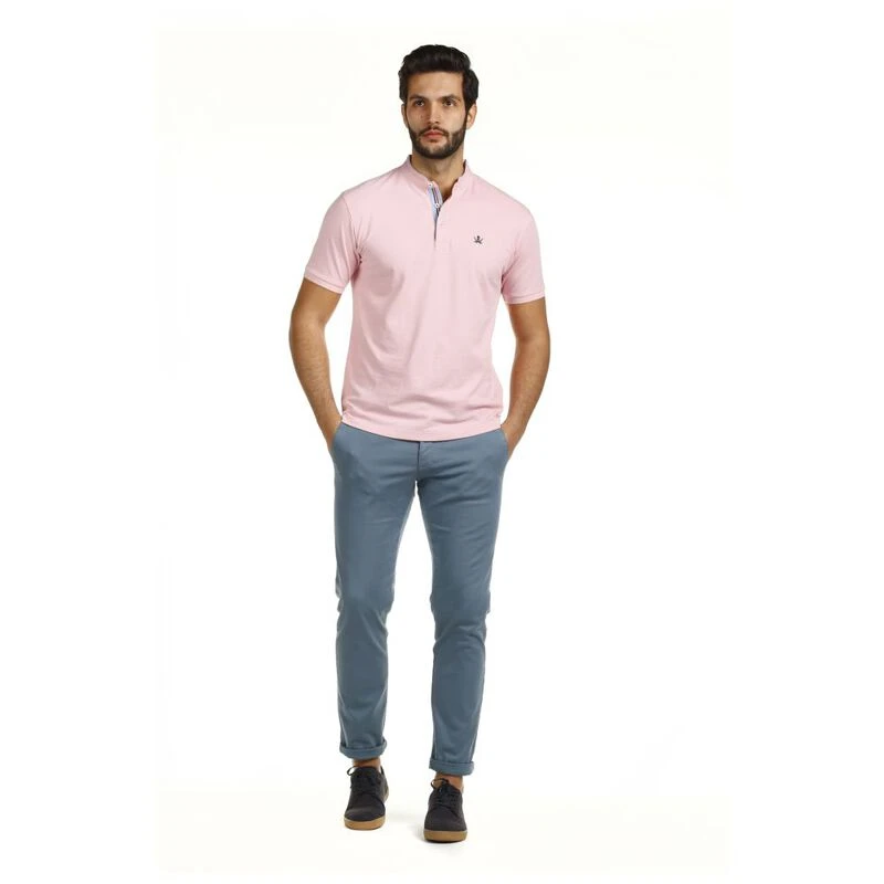 The Time of Bocha Mens NV1P Round Neck Polo Shirt (Pink) | Sportpursui