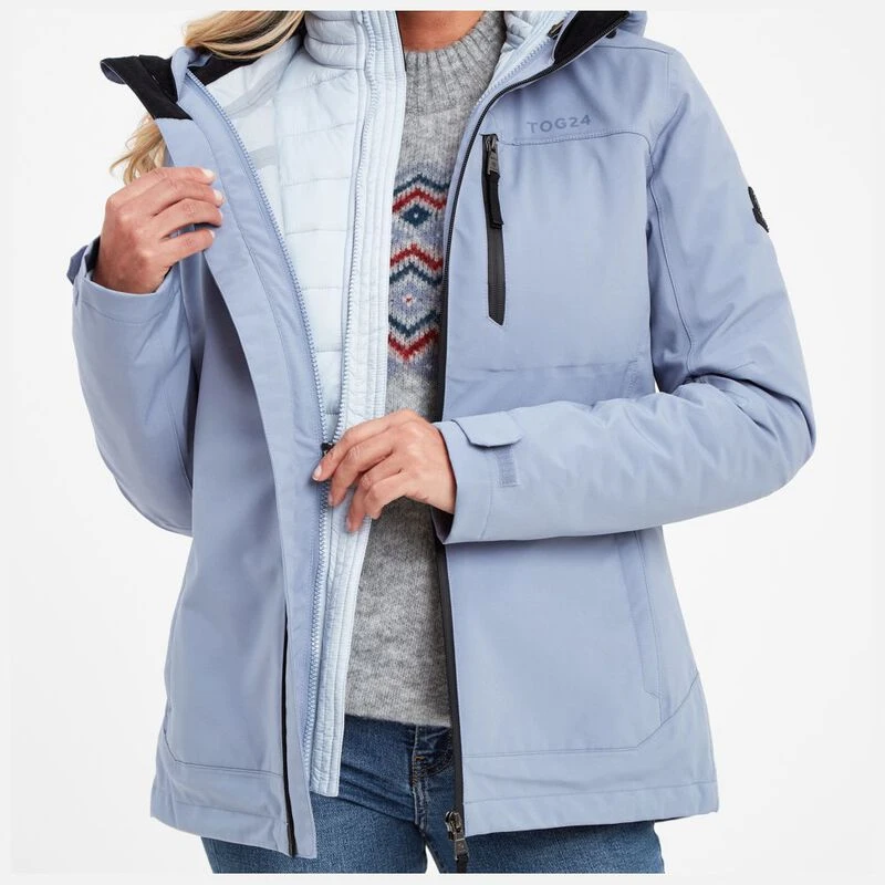 TOG 24 Womens Beverley Waterproof 3in1 Jacket (Dusty Blue) | Sportpurs
