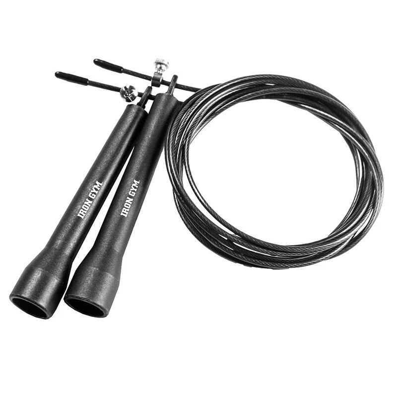 Iron Gym Adjustable Wire Speed Rope (Black) | Sportpursuit.com