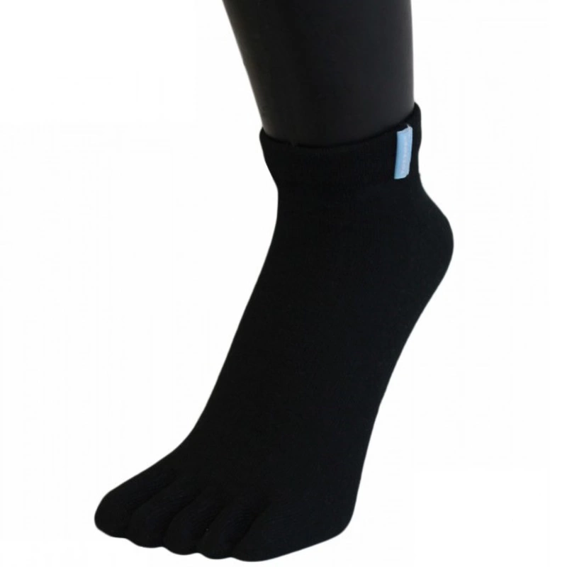 Coolmax Liner Trainer Toe Socks (2 Pack - Black)