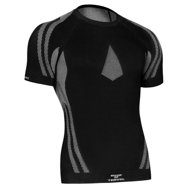 Tervel Mens Optiline Light Short Sleeve Top (Black/Light Grey) | Sport