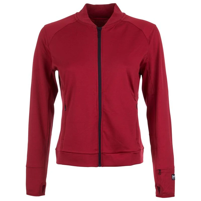 SuperNatural Womens Merino 220g Active Track Jacket (Ruby) | Sportpurs